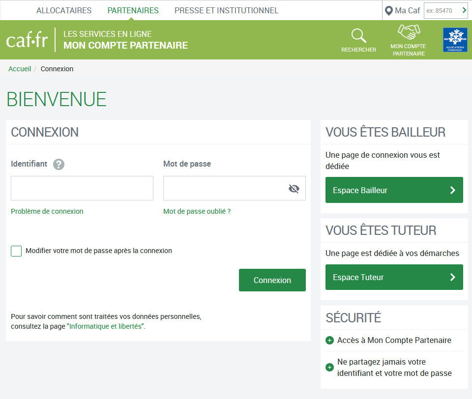 CAF - ACTU PARTENAIRES ACCUEIL : nouveaux services tuteurs